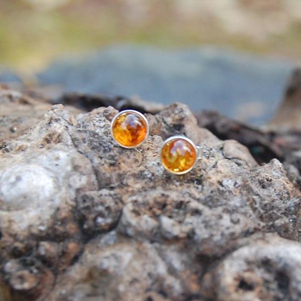 (AES11) Green Amber Studs